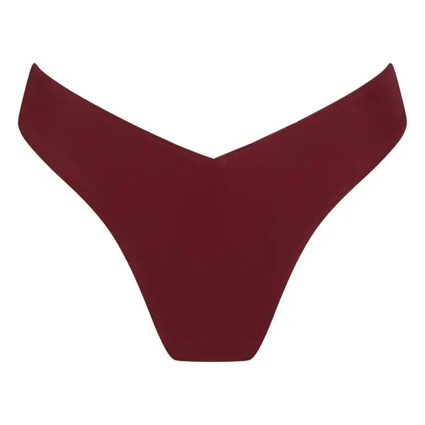SOLEIL STATE Nairobi Noir V Full Bikini Bottom - Red/gold