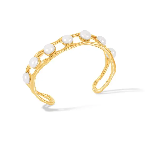DOWER & HALL Gold Vermeil Cuff With Freshwater Pearls - Gold/white