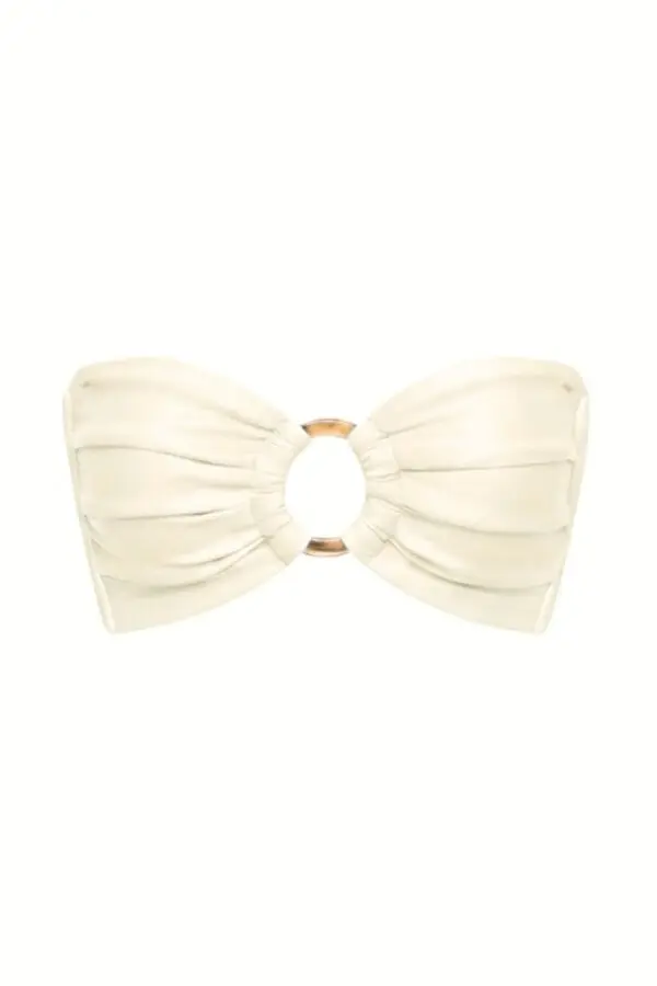 MONTCE Tori Ties Bandeau Bikini Top - White