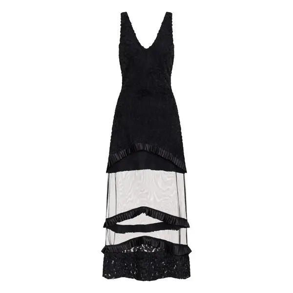 NUMBAT Verita Lace Mesh Maxi Dress - Black