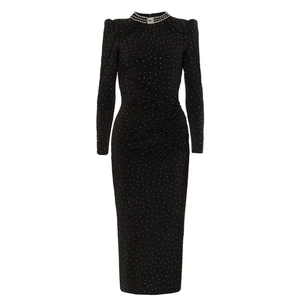 NISSA Crystal-embellished Midi Dress