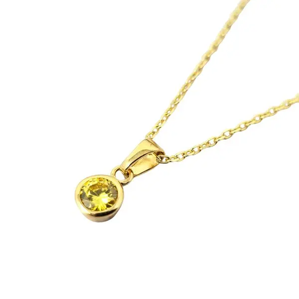HARFI 18ct Gold Vermeil Citrine Pendant Necklace - Gold/yellow