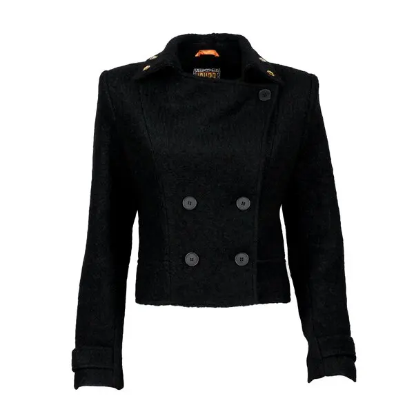 LALIPOP DESIGN Felted Wool-blend Short Coat - Black