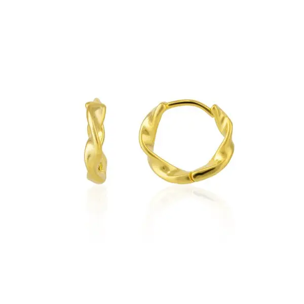 SPERO LONDON Naturally Twisted Molten Hoop Earrings - Gold