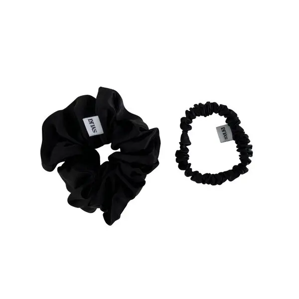 SYLKI Silk Scrunchie And Hair Tie Set - Black