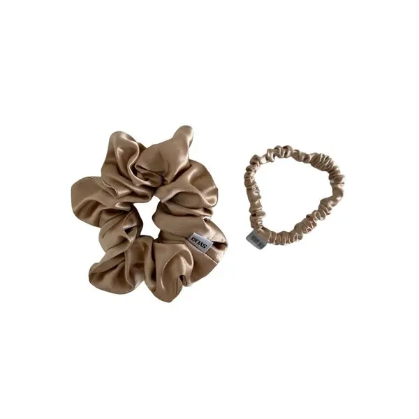 SYLKI Silk Scrunchie And Hair Tie Set - Gold