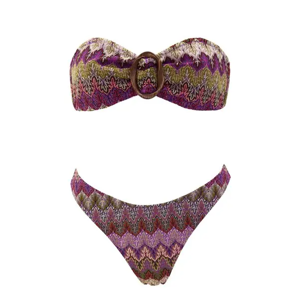 AULALA PARIS Nocturnal Sky Bandeau Bikini - Purple