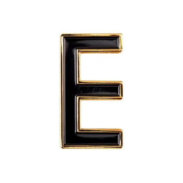 MAKE HEADS TURN Enamel Letter E Pin - Black