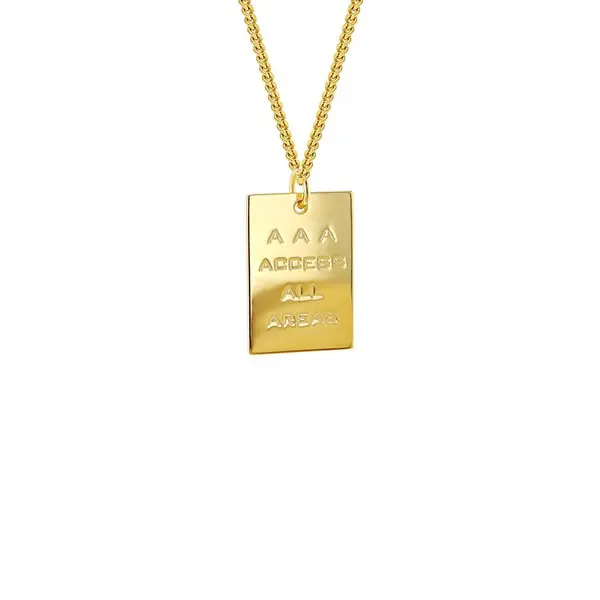 TRUE ROCKS 18kt Plated Access All Areas Pass Pendant - Gold
