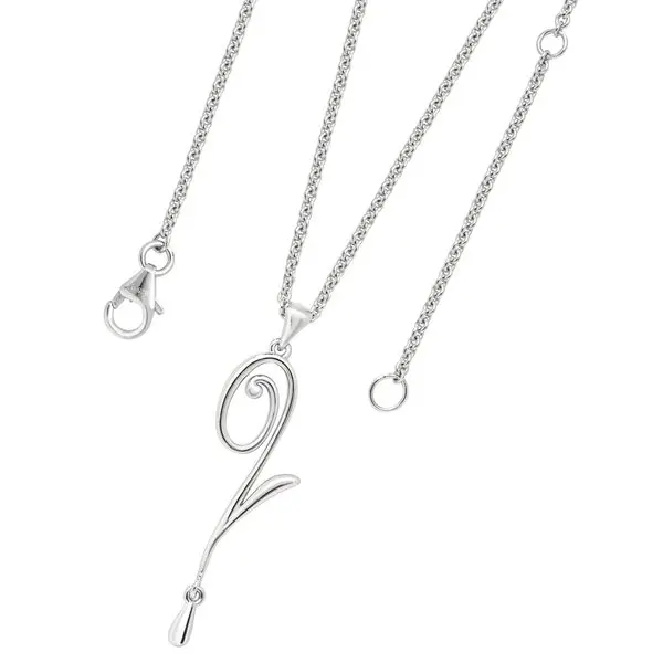 LUCY QUARTERMAINE Solid Sterling Q Pendant With Drop - Silver