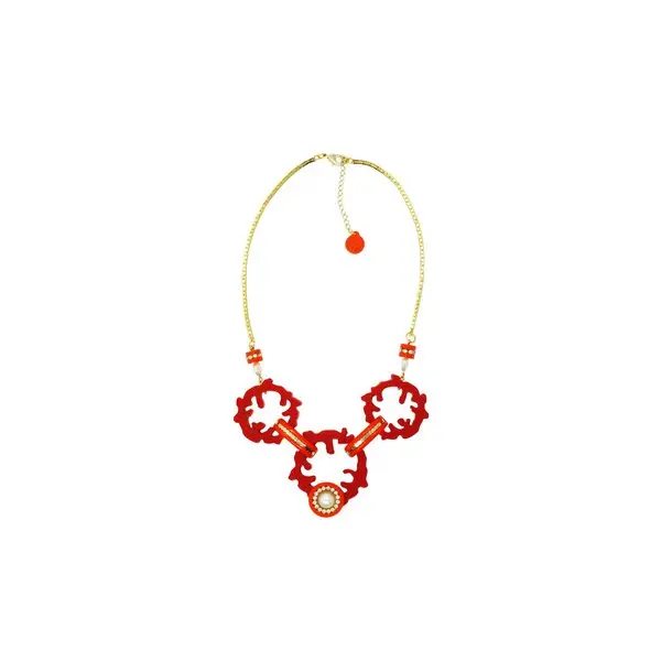 GISSA BICALHO Coral Hoop Necklace - Red