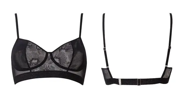 BOTT LINGERIE Crush Wireless Lace Bra – Shadow - Black