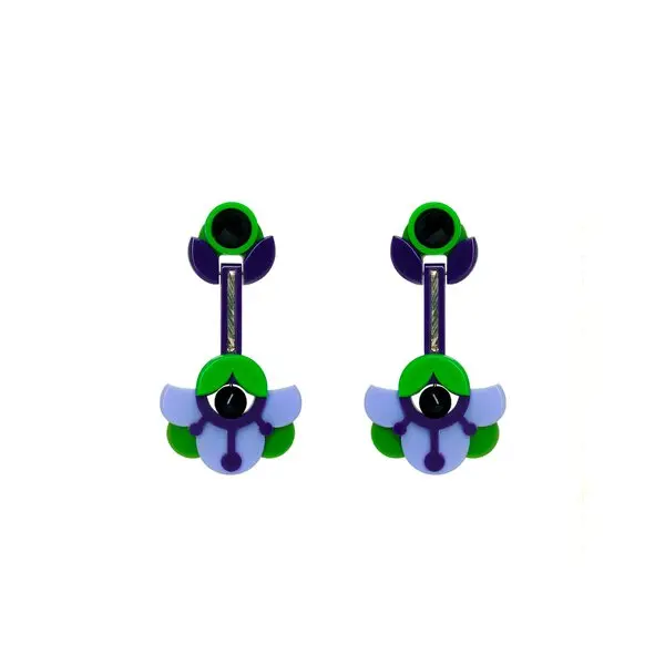 GISSA BICALHO Petunia Acrylic Dangle Earrings - Purple