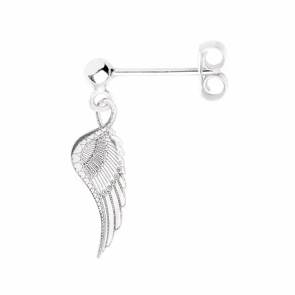 CARTERGORE Wing Single Short Drop Earring - Silver