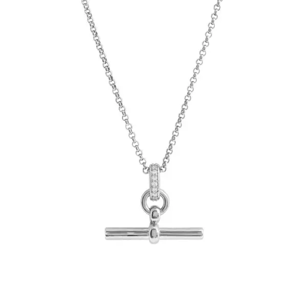 HYE JANE JEWELRY Juliette T Bar Necklace - Silver