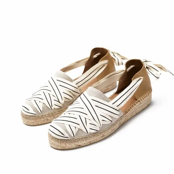 NAGUISA Sukha Striped Espadrilles - White