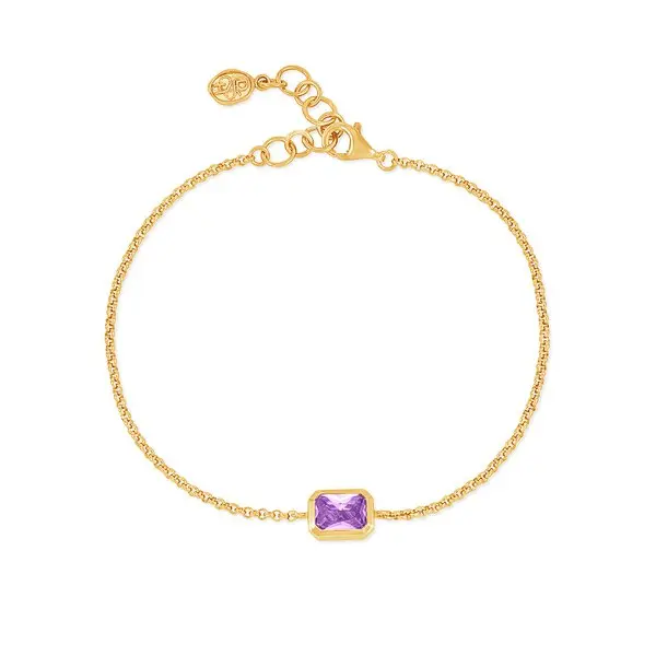 DOWER & HALL Gold Vermeil Amethyst Chain Bracelet - Gold/purple