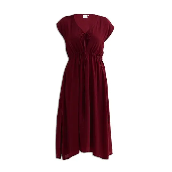 REISTOR Gathered Crepe Midi Dress - Brown
