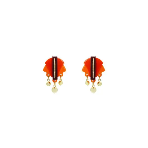 GISSA BICALHO Oca Acrylic Dangle Earrings - Orange
