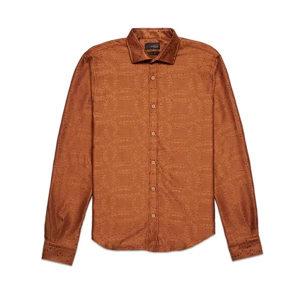 EIGHT X Sicily Crochet Long Sleeve Button Down Shirt