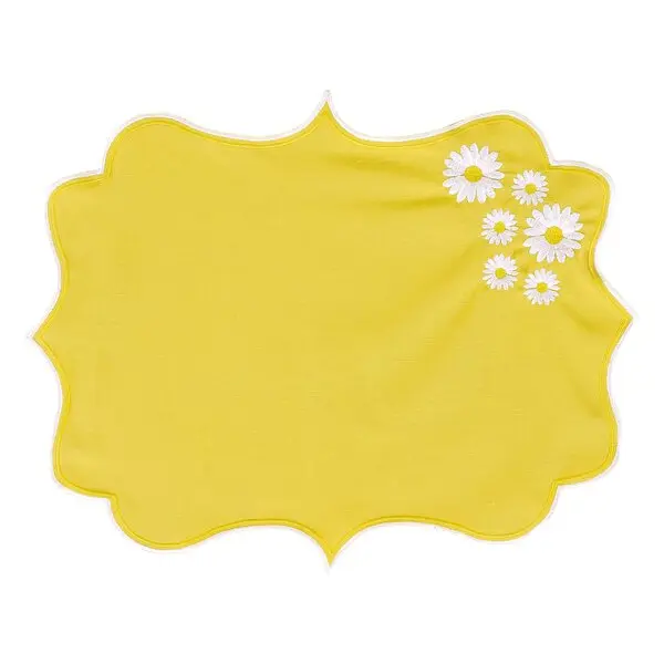 KM HOME COLLECTION Margherita Cotton Placemats Set - Yellow