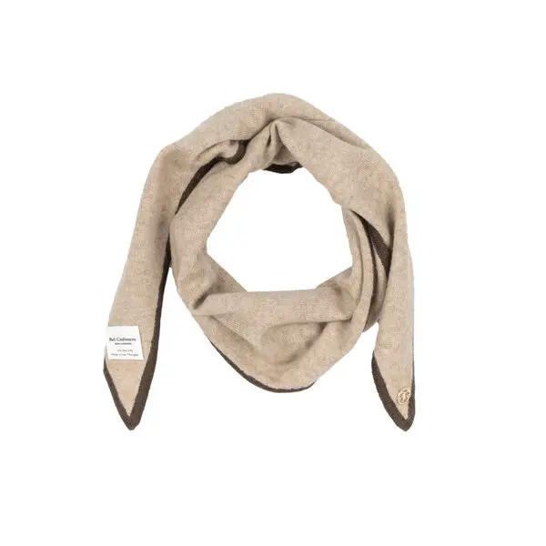 BEL CASHMERE Leonora Beige Cashmere Scarf - Brown