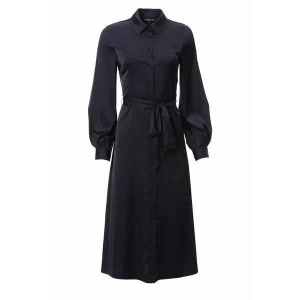 CARLOSLINES Button-down Long Sleeve Shirt Dress