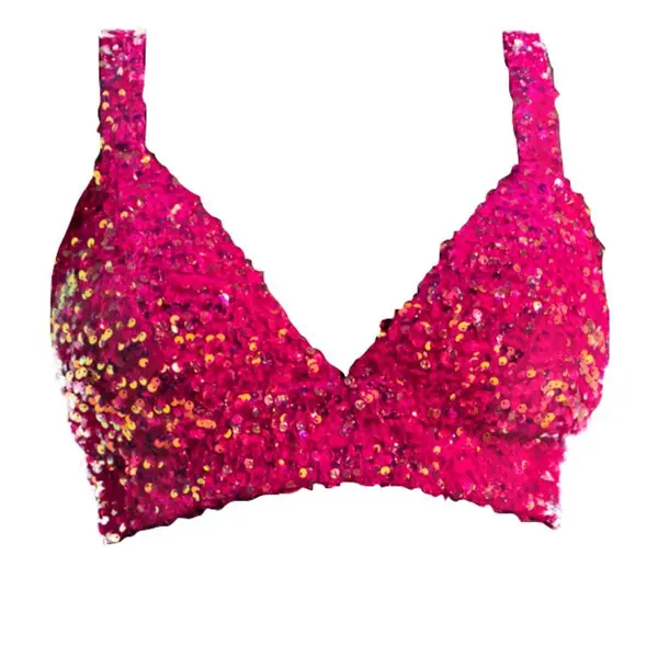 OFUURE Liza Sequin Bra Top - Pink