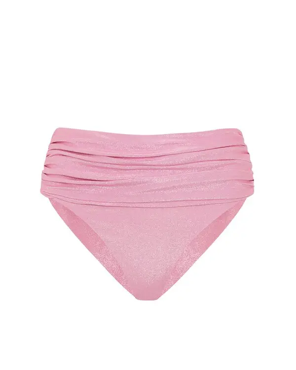 LEYLA MAYA Paloma High Waisted Bikini Bottoms - Pink