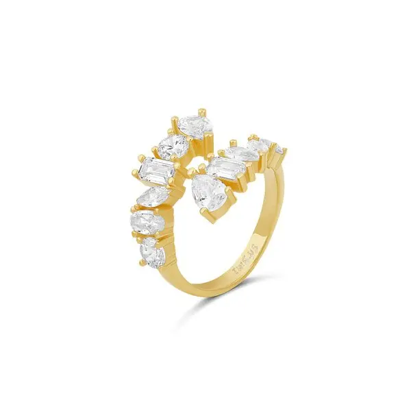 SHYMI Multi Shape Zirconia Coil Ring - Gold