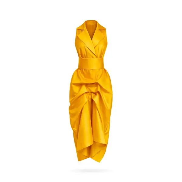 LUMINA ELIGMA Tuxedo Inspired Evening Dress - Yellow