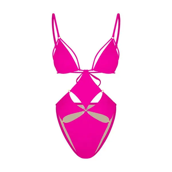 MAHOGANY COAST SWIM Flirt Diamond Cut-out One-piece Swimsuit - Pink