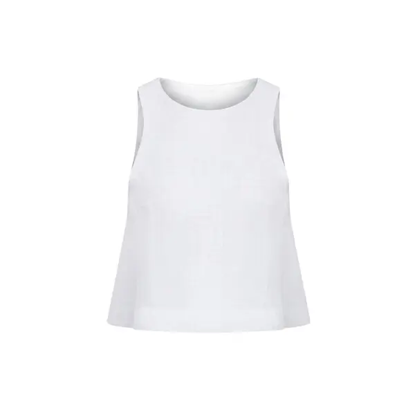 MONLICIA Lena Linen Top - White