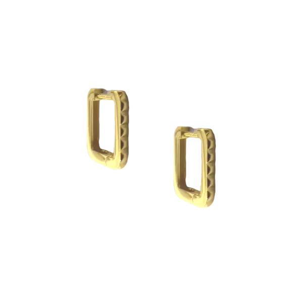 SPERO LONDON Sterling Silver Rectangular Hoop Earrings - Gold
