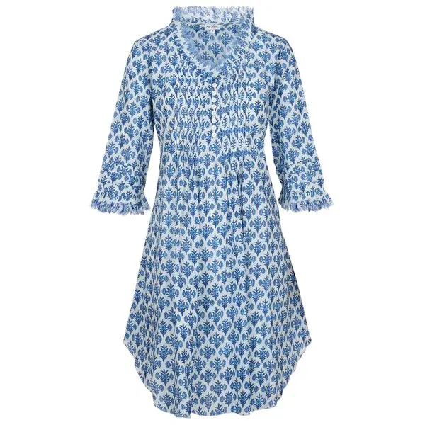 AT LAST... Annabel Cotton Tunic - Blue/white