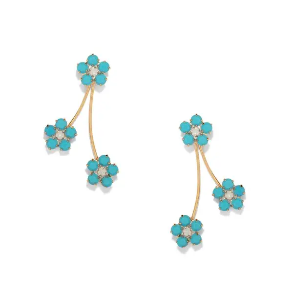 THE PINK REEF Spring Turquoise Dangle Earrings - Blue
