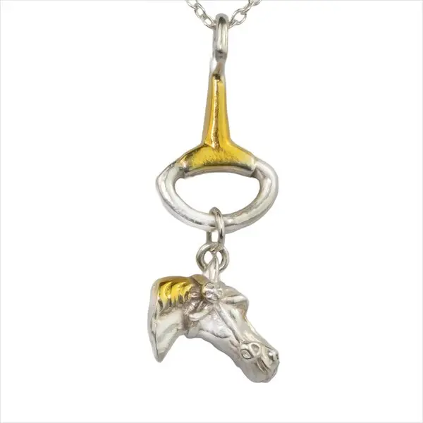 SIMON KEMP JEWELLERS Horse Head And Snaffle Bit Pendant - Silver