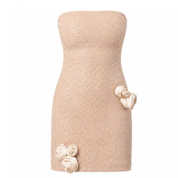 SELF-ADORE Hand-beaded Embellished Mini Dress - White