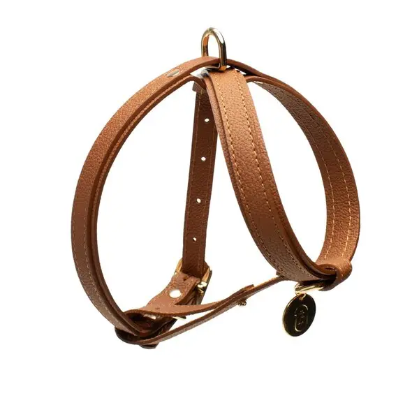 ZOË PET ATELIER Leather Cross Harness - Brown