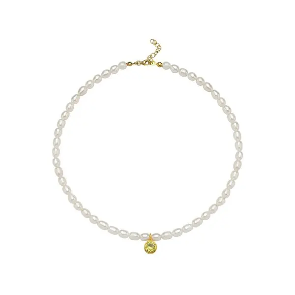 LINYA JEWELLERY Cosmic Pearl Zodiac Necklace - Yellow