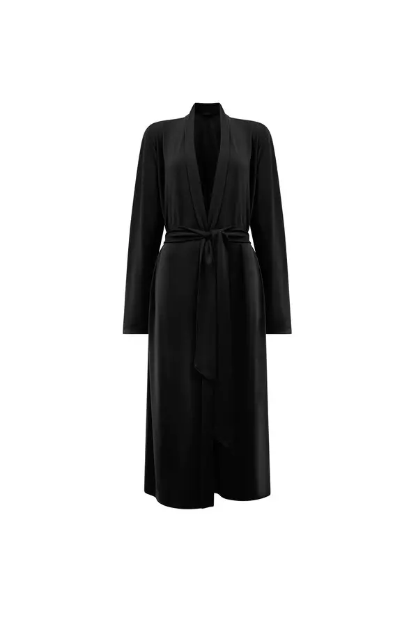 JAMES LAKELAND Jersey Longline Cardigan - Black