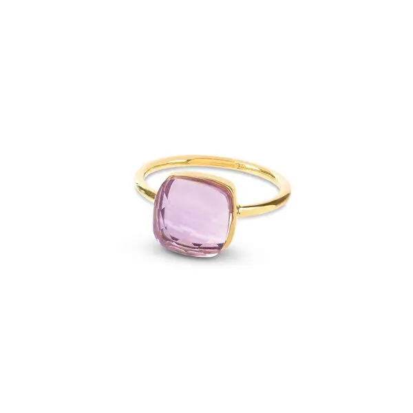 AMADEUS Sophia Amethyst Gemstone Ring - Gold/purple