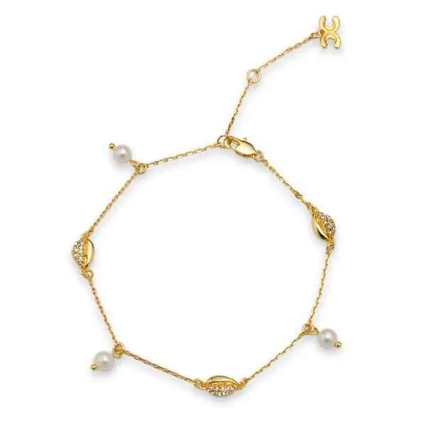 CLASSICHARMS Lucia Shell Whisper Anklet - Gold