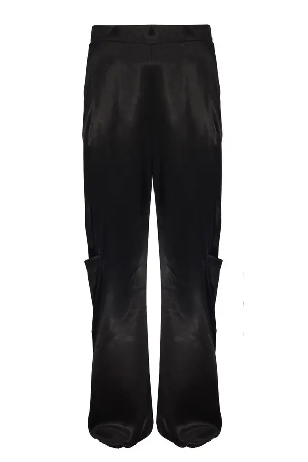 NO'DESIGN Satin Cargo Trousers - Black
