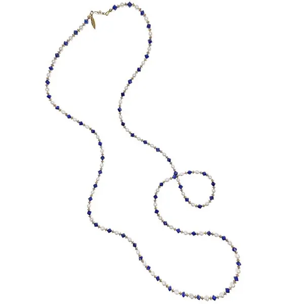 FARRA Pearls And Lapis Lazuli Necklace - Blue