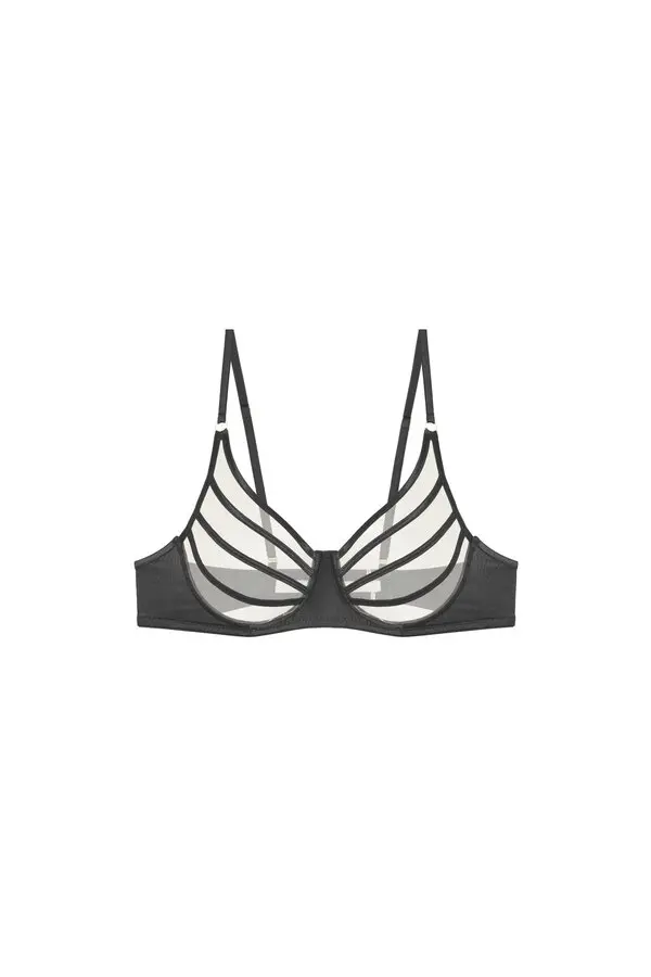 GOD SAVE QUEENS Forget Me Not Full Cup Bra - Black