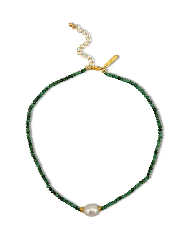 JAREDJAMIN Rowan Malachite And Pearl Necklace - Green