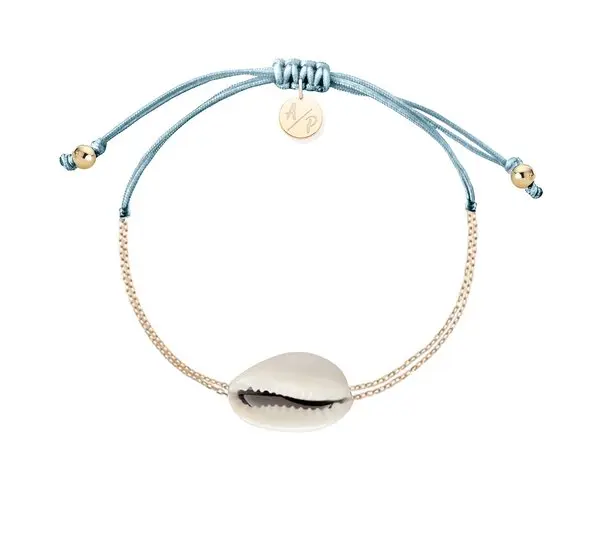 ADRIANA PAPPAS DESIGNS Mini Natural Shell Chain Bracelet - Blue