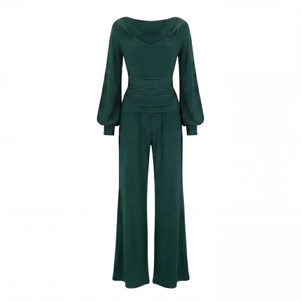 ATOM LABEL Indium Jumpsuit With Bell Sleeve - Green