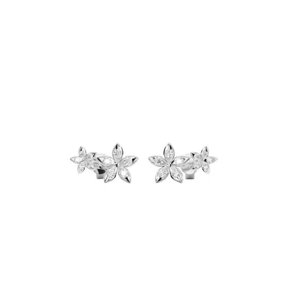 BLOOMTINE | EARTH ANGEL HQ Eternal Bloom™ Flower Stud Earrings - Silver